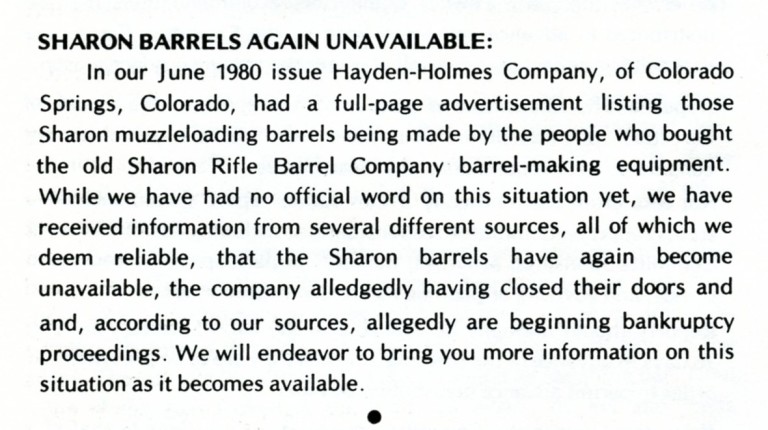 Sharon Rifle Barrel Co – GRRW Collector